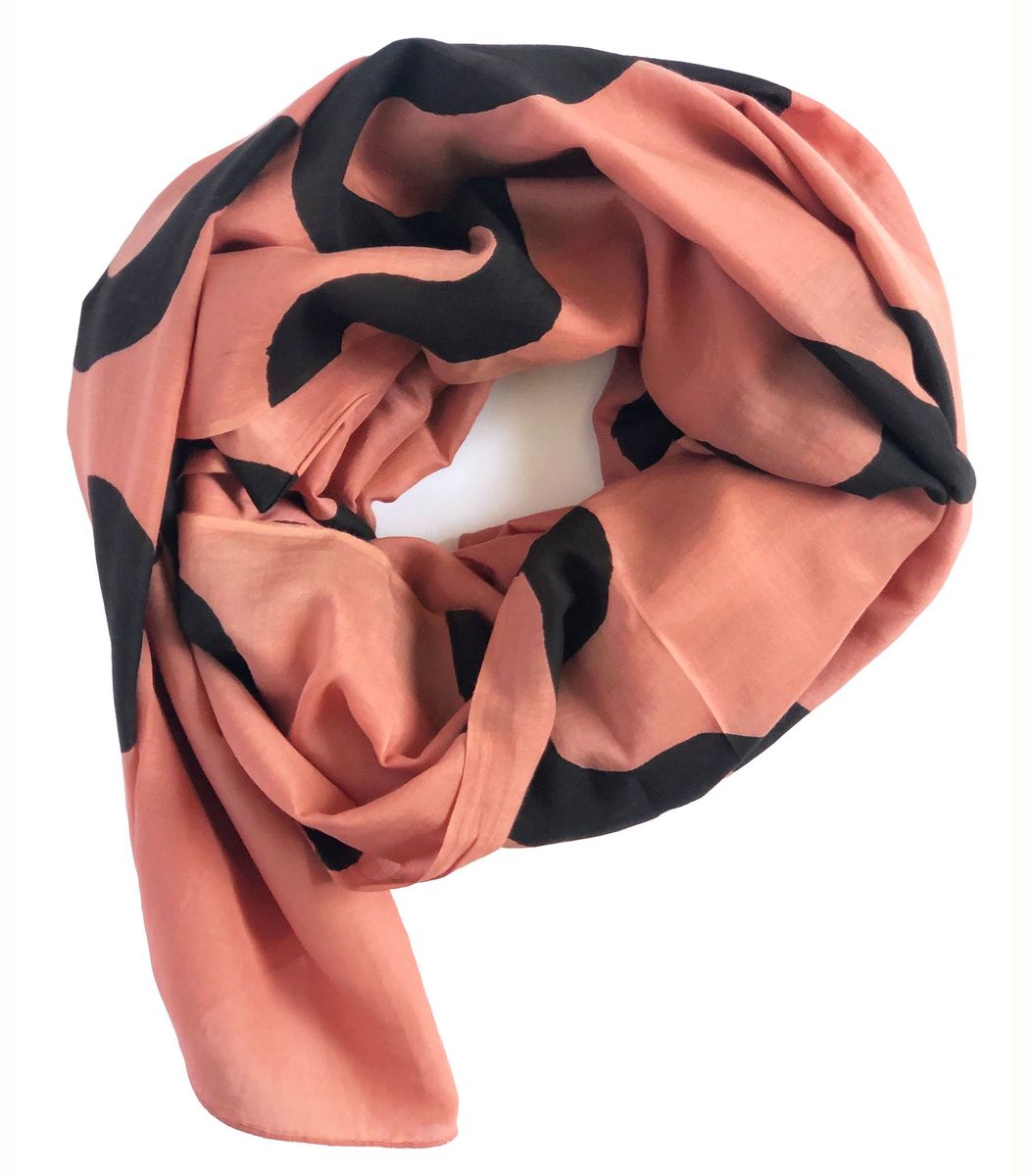 Ripple Scarf in Peach - Sunday Monday – Hand block printed textiles for ...