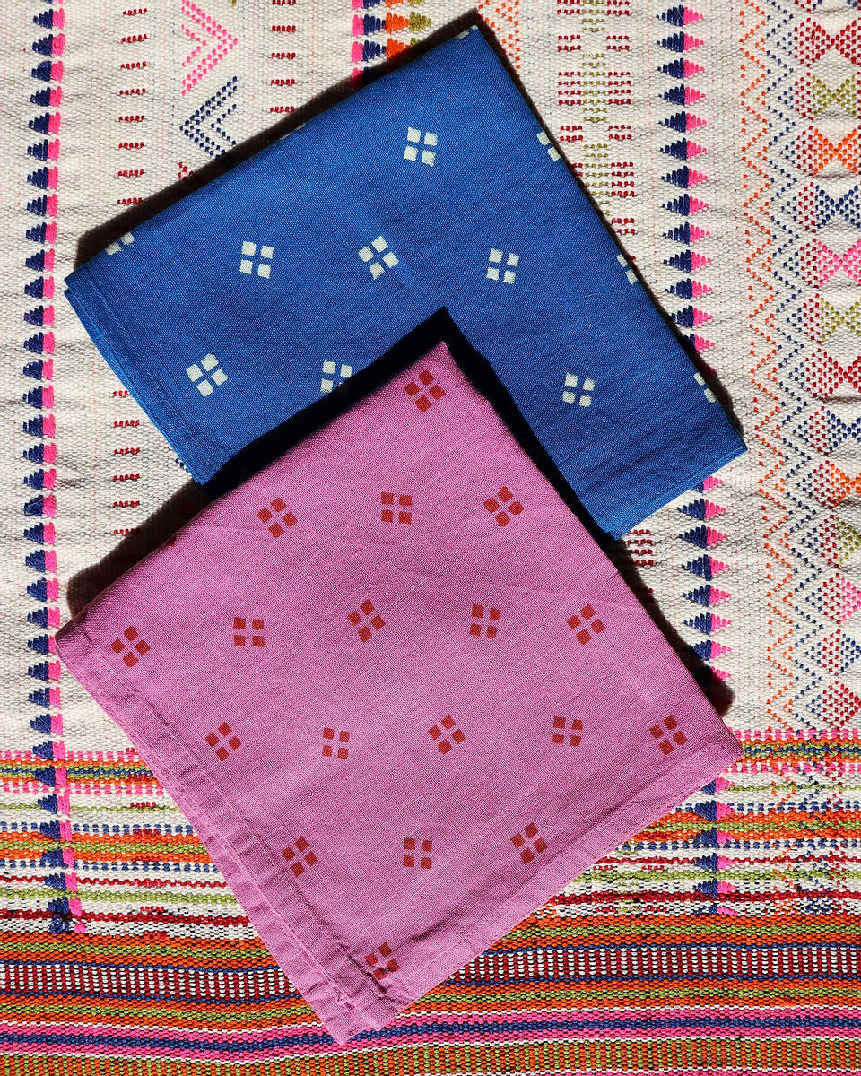 Jaali Napkin in Cobalt — Set of 2 - Sunday Monday – Hand block printed ...